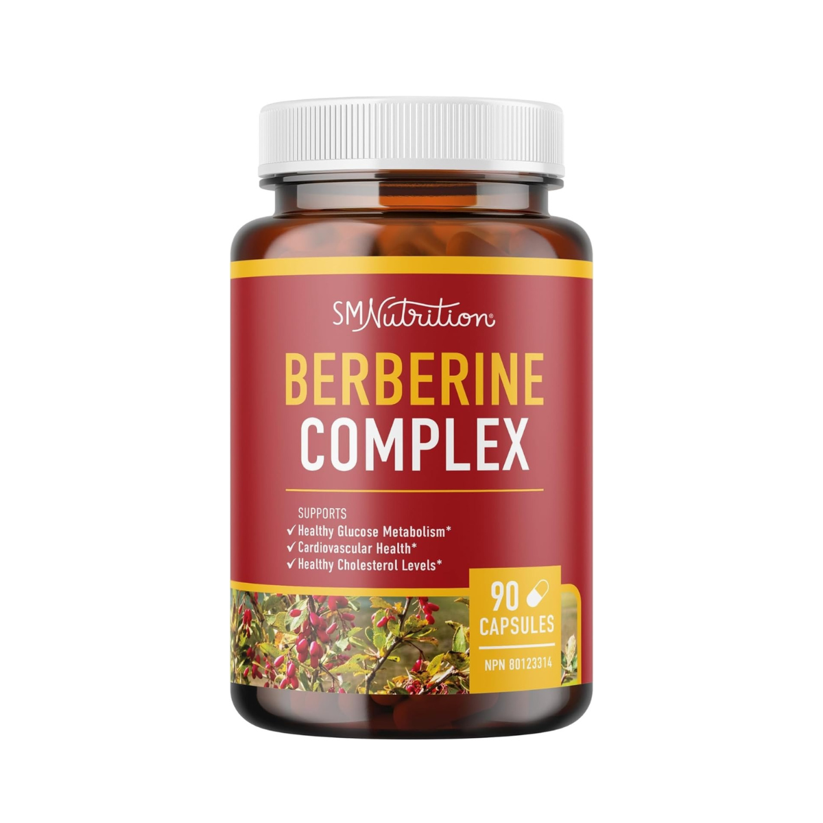 Berberine HCL Supplement – 1000mg Daily Dose – 90 Capsules (45-Day Sup ...